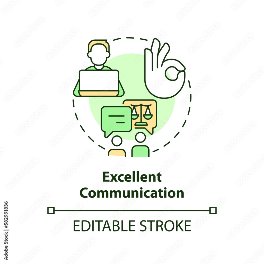 Excellent communication concept icon. Soft skills. Effective advocate ...