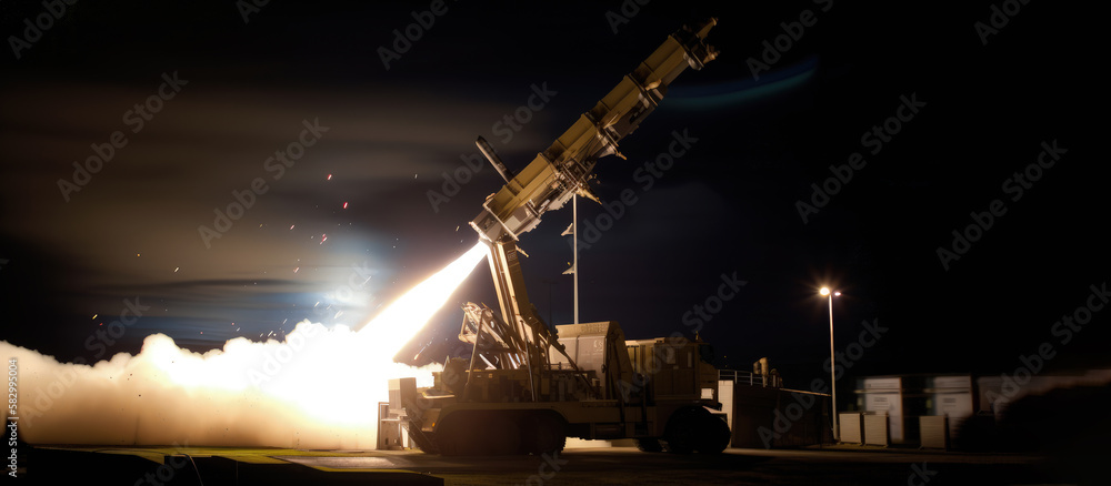 A surface to air missile (SAM), or surface to surface missile (SSM ...