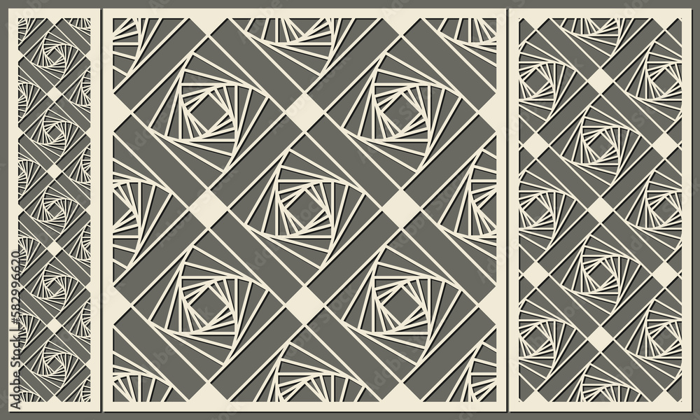 Geometric pattern abstract, futuristic squares. Laser cutting of a ...