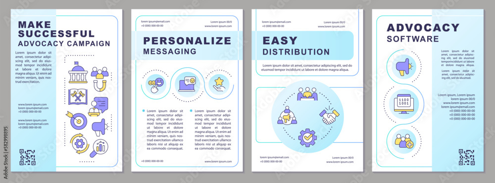Make successful advocacy campaign blue gradient brochure template ...