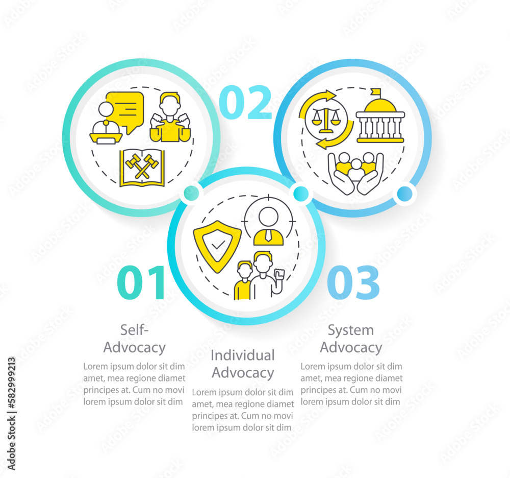 Advocacy law circle infographic template. Legal protection. Data ...