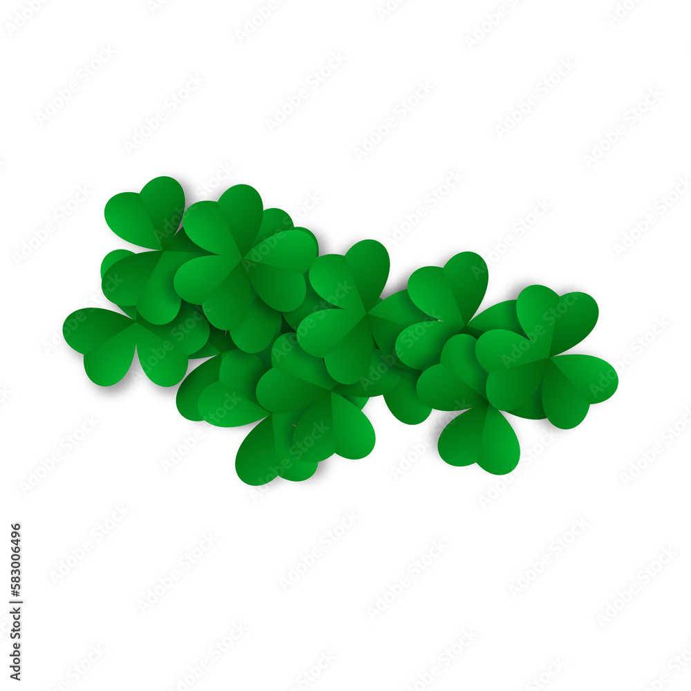 Shamrock leaves on transparent background. Realistic Clover leaves on ...