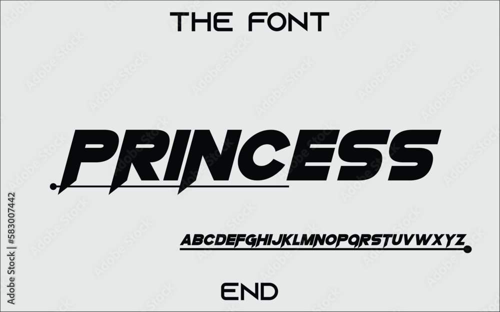 PRINCESS Modern Bold Font. Regular Italic Number Typography urban style ...