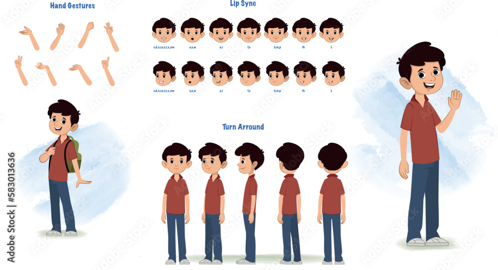 A boy character model sheet for animation. Kids character model sheet ... A boy character model sheet for animation. Kids character model sheet ...