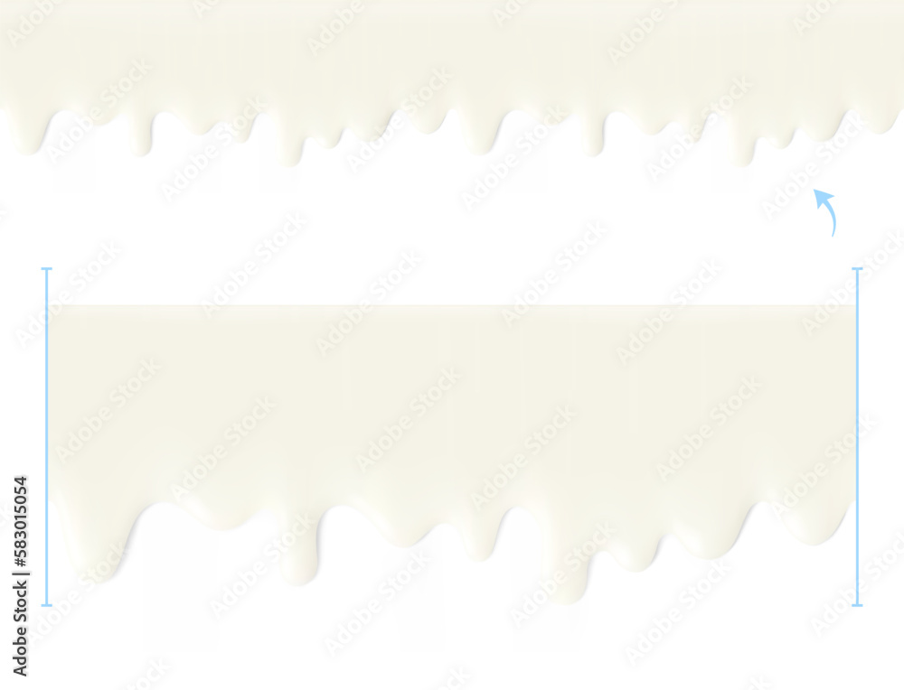 High realistic seamless cream flowing drops. Vector illustration ...