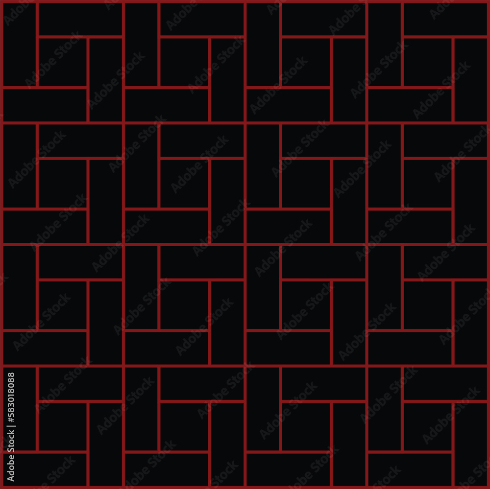 red brick wall. Checkered Piet Mondrian style emulation. The ...