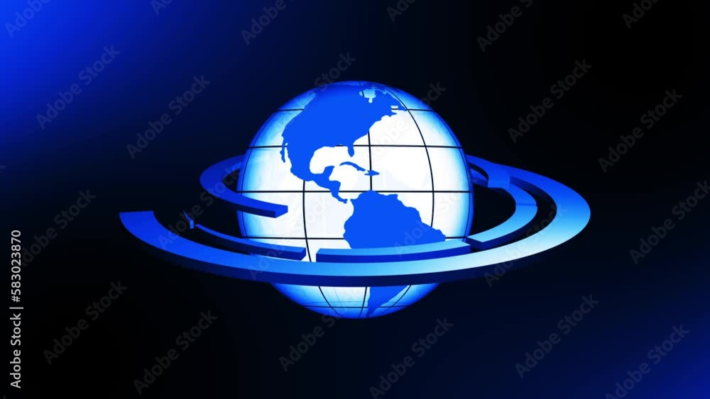 Animated Spinning tech earth globe background for news presenters ...