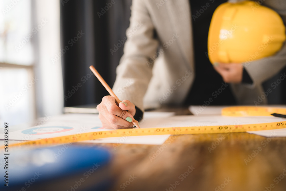 professional architect designer structural engineer team colleagues ...