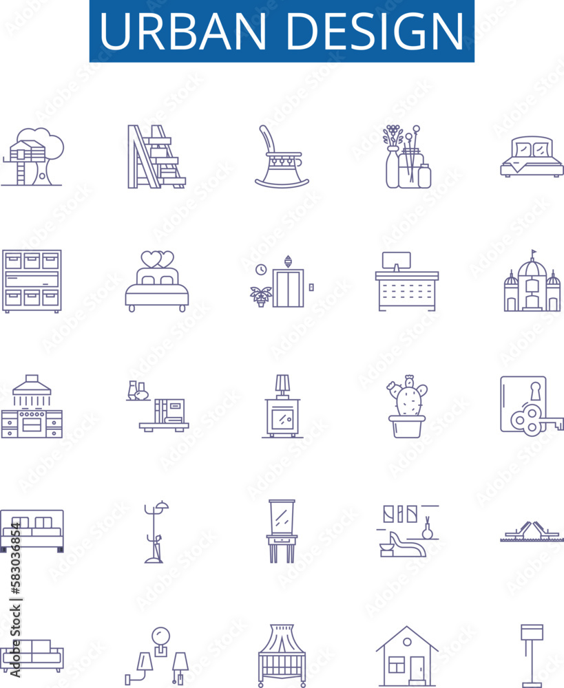 Urban design line icons signs set. Design collection of Urban, Design ...