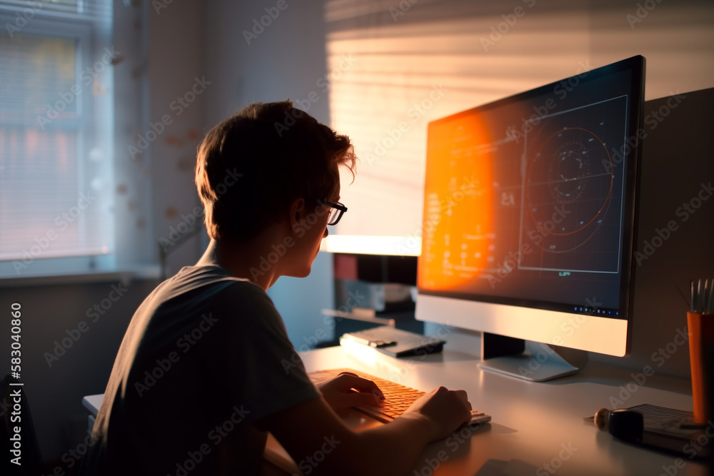 Generative ai school student e-learning distance training Stock ...