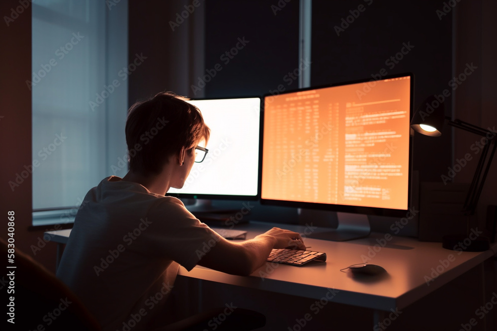 Generative ai school student e-learning distance training Stock ...