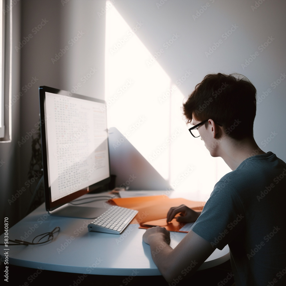 Generative ai school student e-learning distance training Stock ...