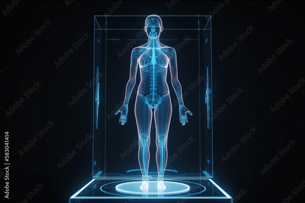 Healthcare human body hologram X- ray with with full body scan (Ai ...