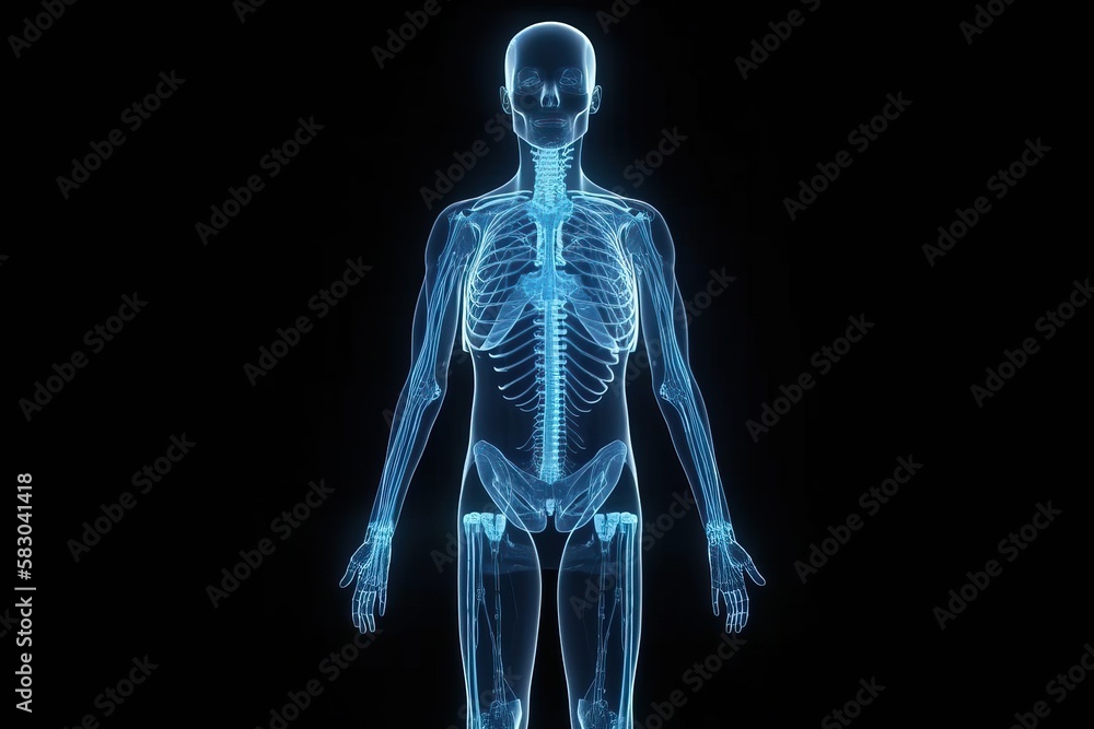 Healthcare human body hologram X- ray with with full body scan (Ai ...