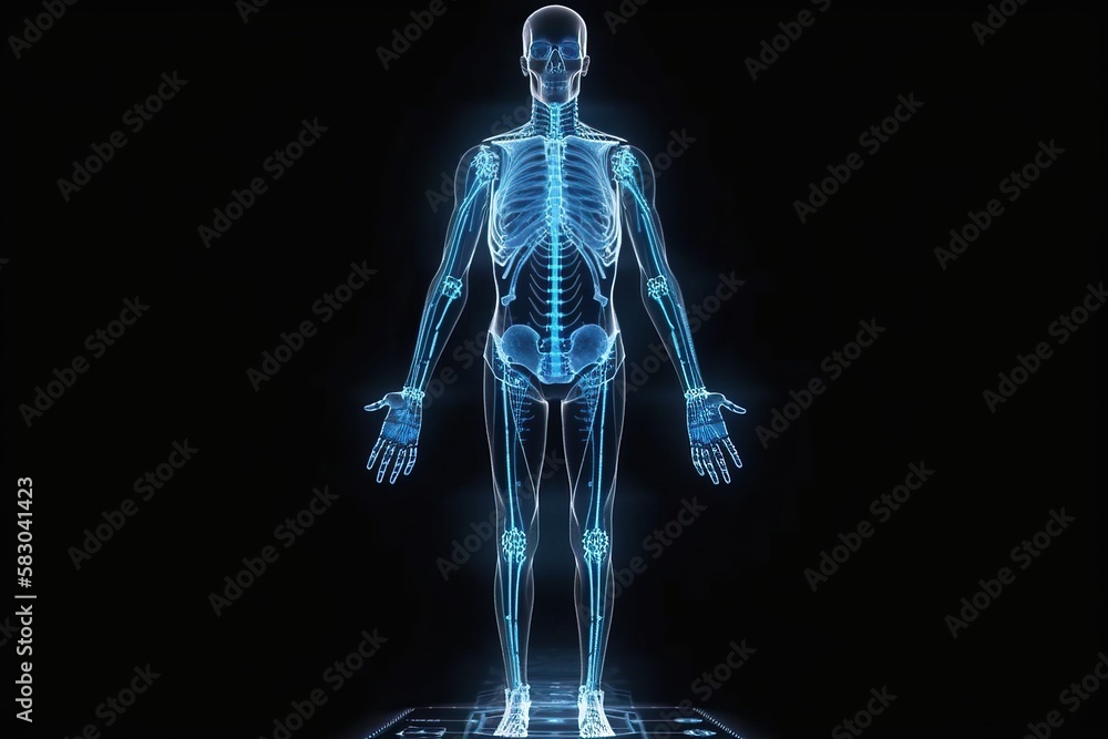 Healthcare human body hologram X- ray with with full body scan (Ai ...
