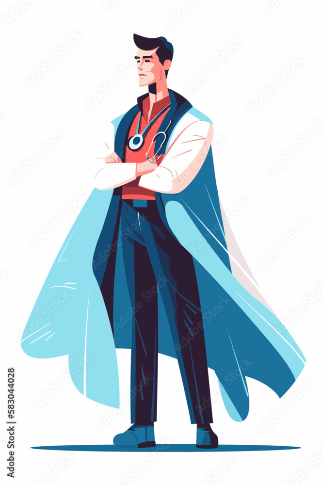 Doctor super-hero in a medical uniform, National doctors day ...
