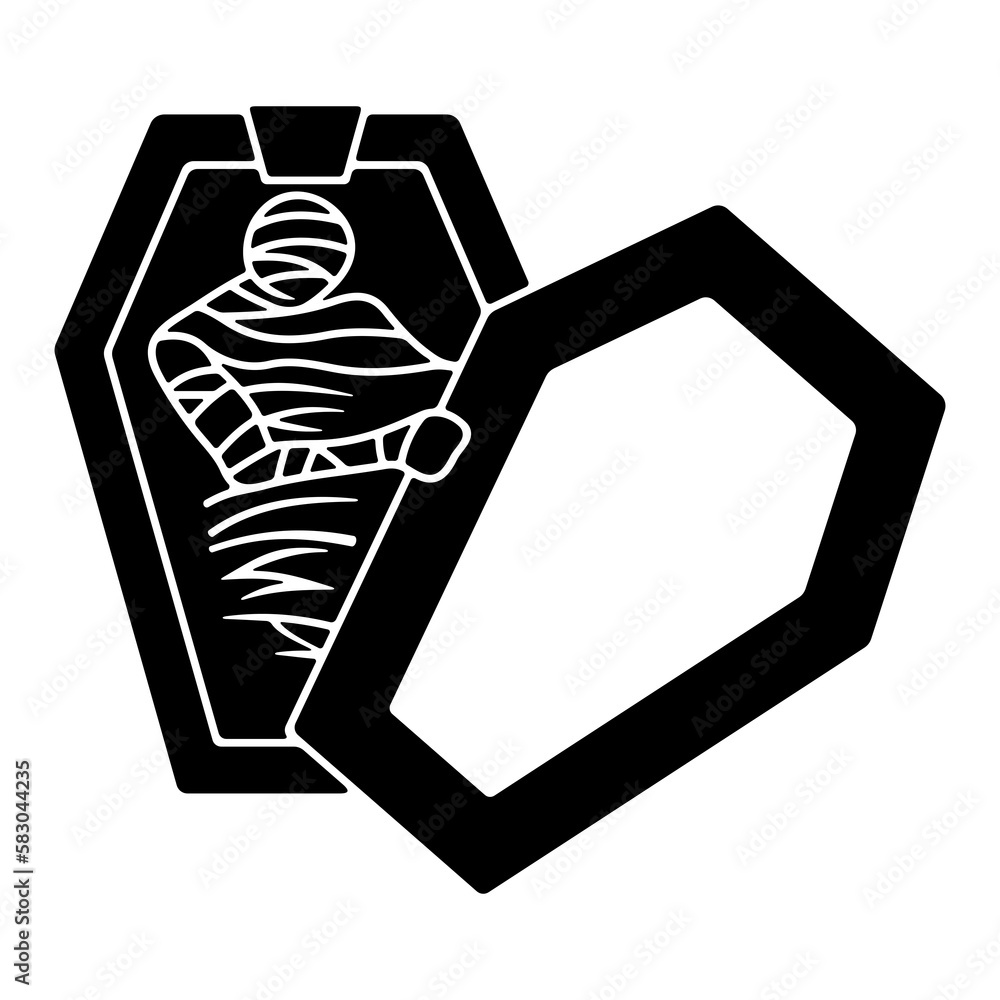 Egyptian sarcophagus vector icon. filled flat sign for mobile concept ...