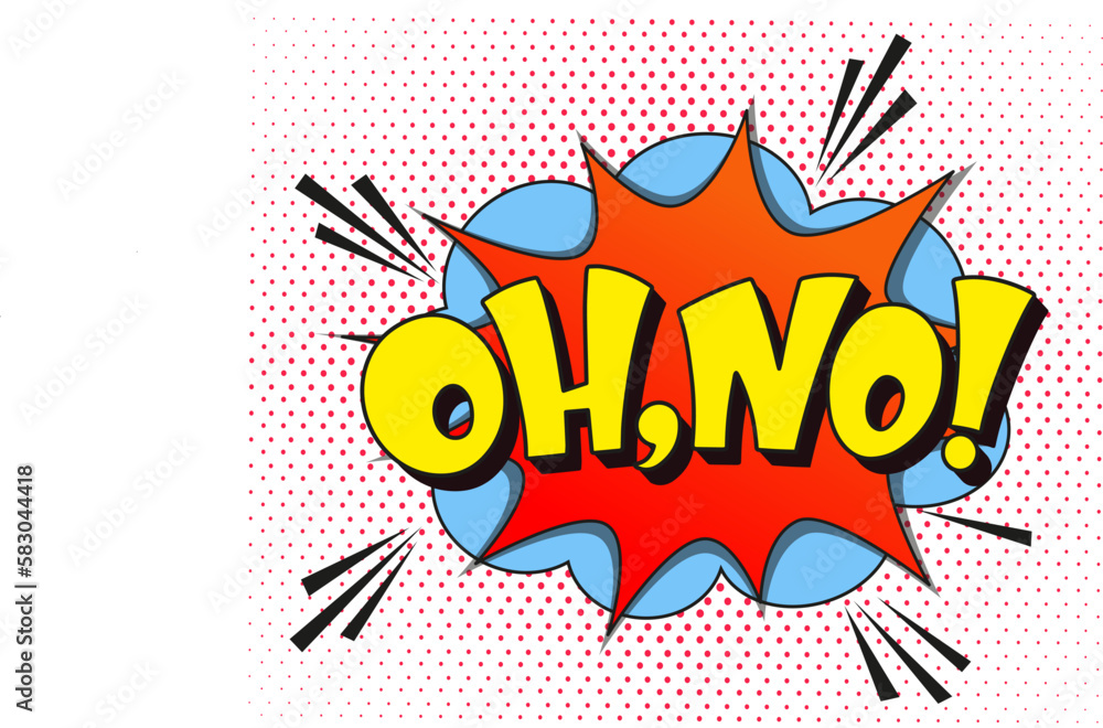 Comic lettering oh no. Vector bright cartoon illustration in retro pop ...