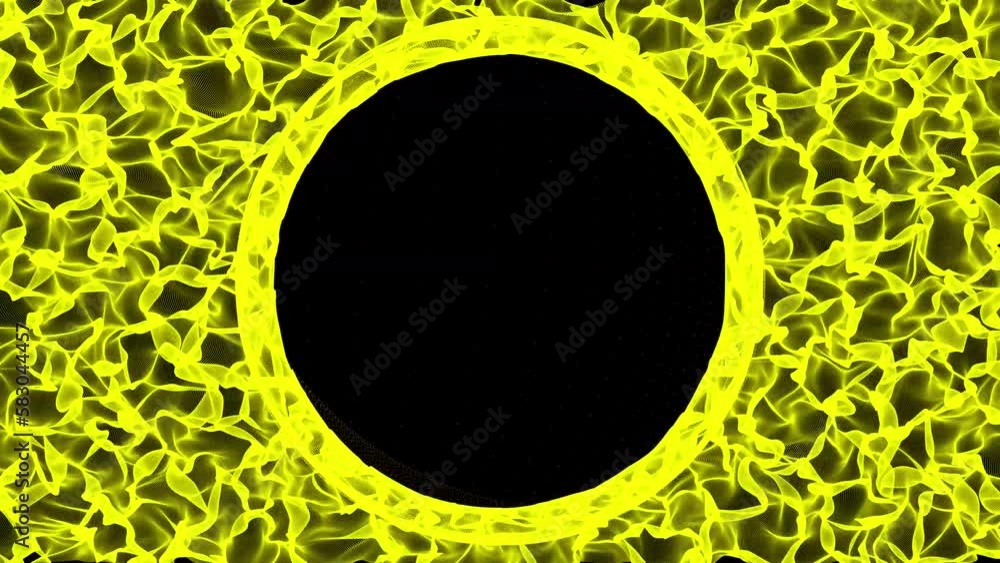 Vidéo Stock Hot yellow flaming circle with ember. Explosive colored ...