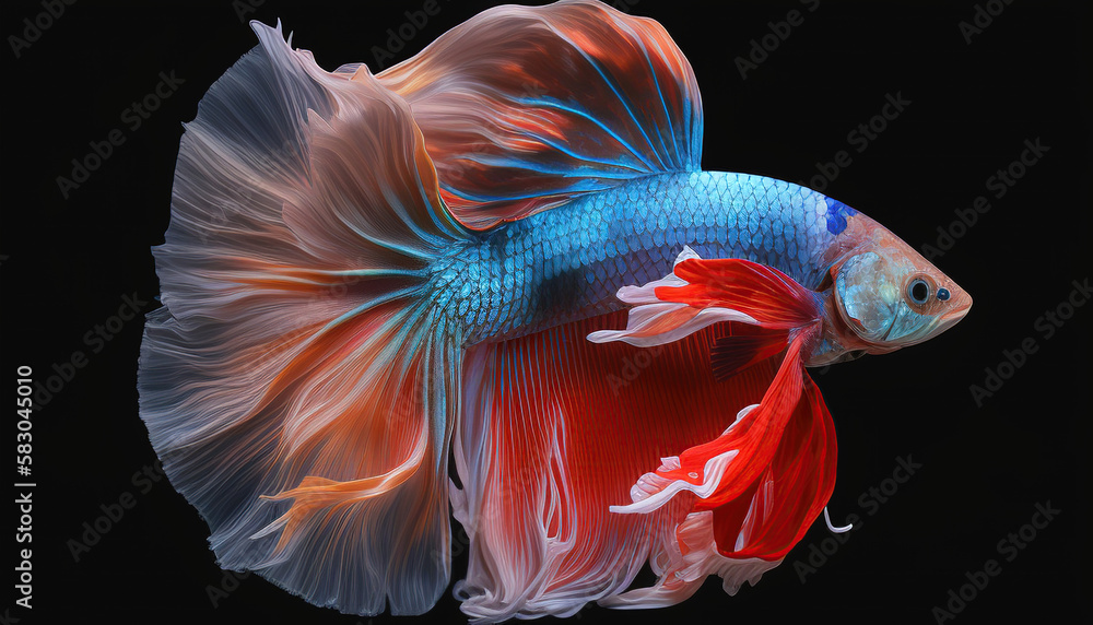 8k, realistic photo, high detailed, macro view, beautiful betta fish ...