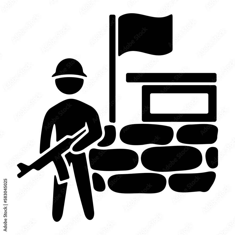 Silhouette of soldier icon mobile concept and web design,Border guard ...