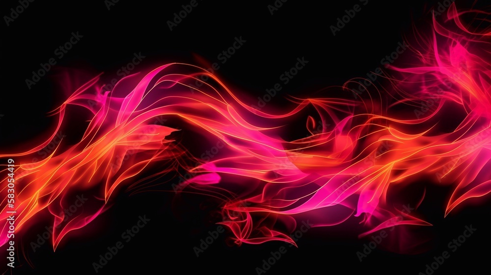 Burning Flame Background Material Abstract, Neon Pink Fire. Generative ...