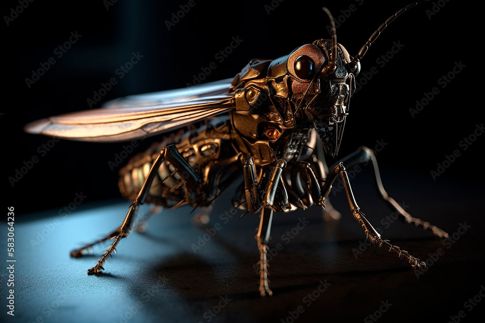 generative ai illustration of futuristic cyber alien insect Stock ...