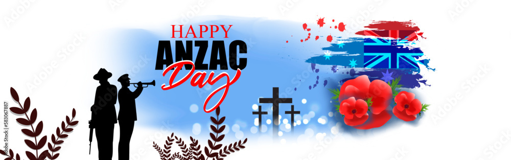 Vector illustration of Anzac Day banner Stock Vector | Adobe Stock