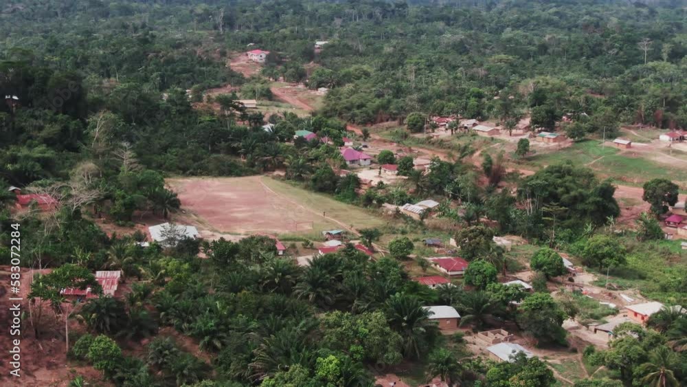 football field of a town in the west african jungle called toetown in ...
