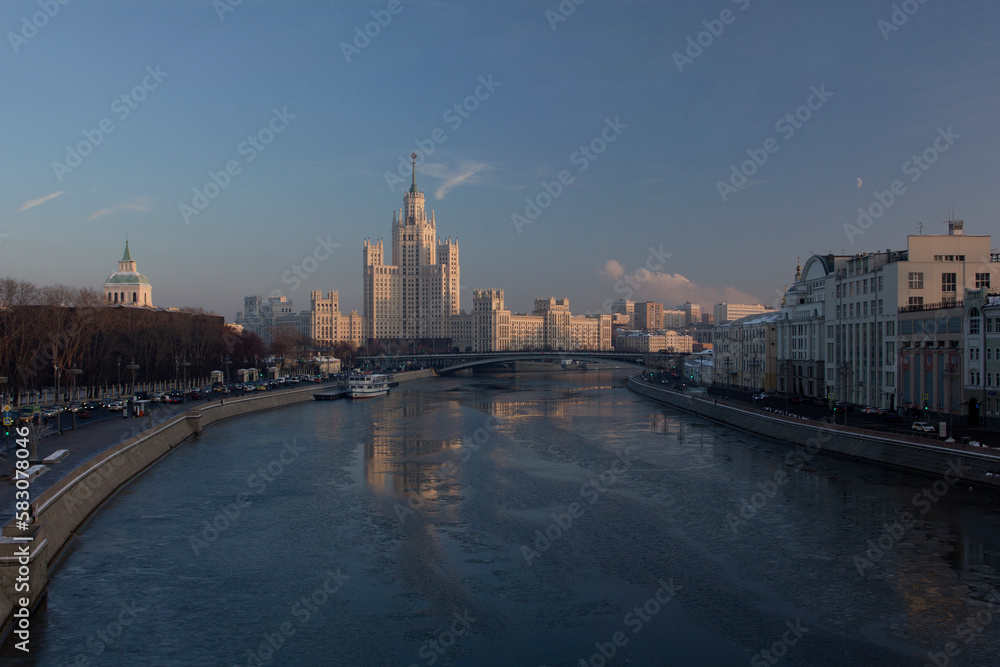 Stalinist architecture of the Soviet era. Tourist attraction ...
