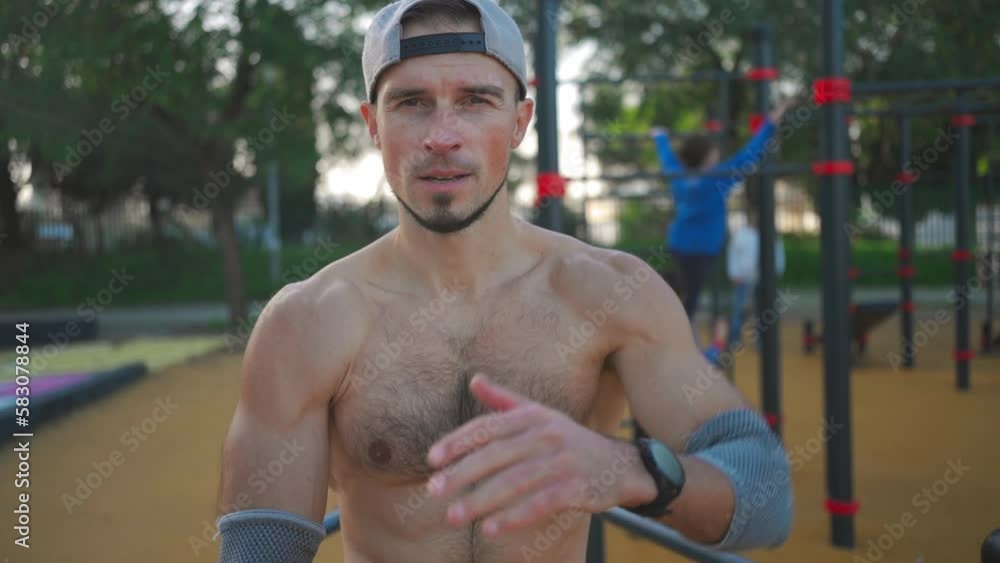 Shirtless Handsome Muscular Built Bodybuilder With Perfect Six Pack Biceps Tripeps And