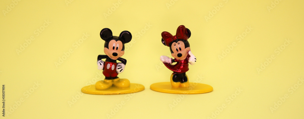 Mickey Mouse and Minnie Mouse. Cartoon characters from Walt Disney ...