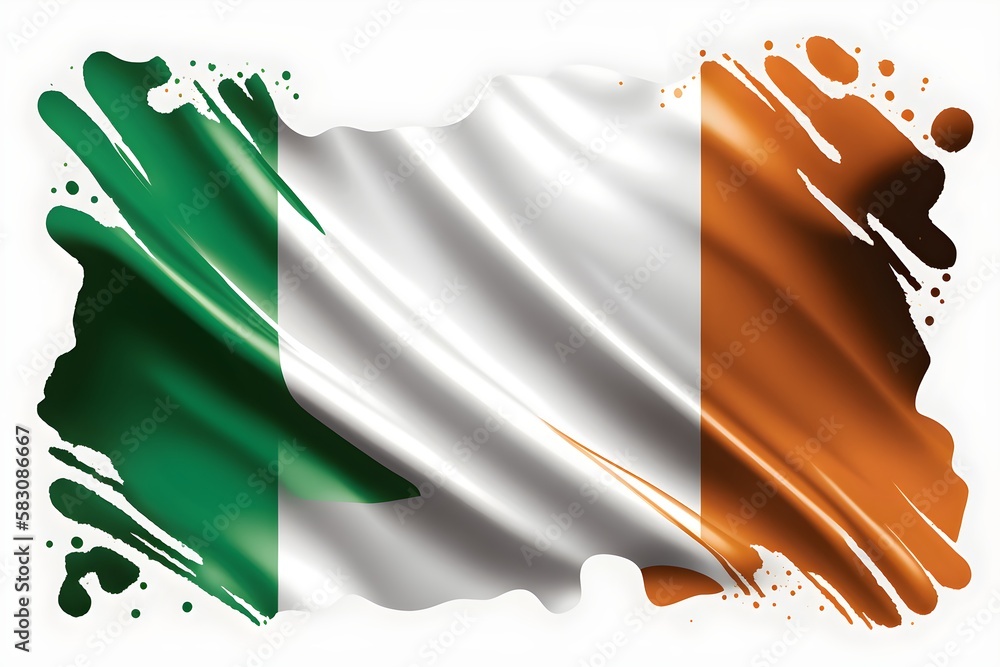 Irish flag waving Stock Illustration | Adobe Stock