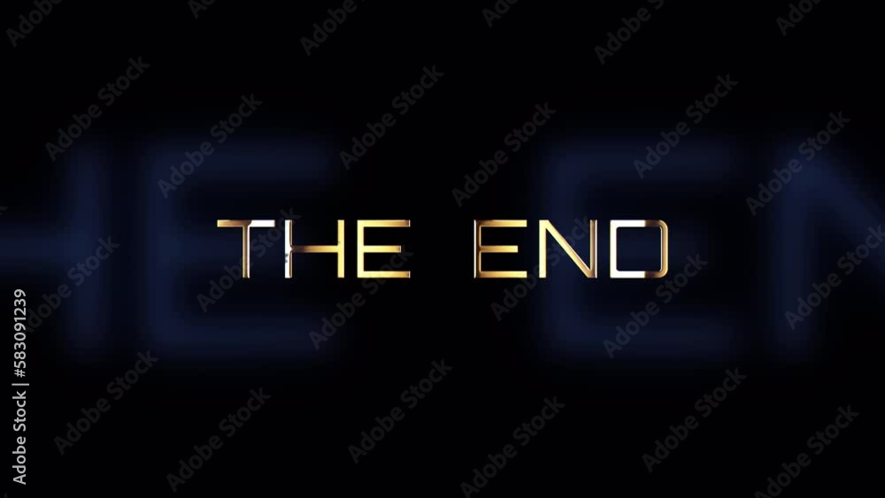 Vidéo Stock Animation text of THE END gold neon text effect cinematic ...