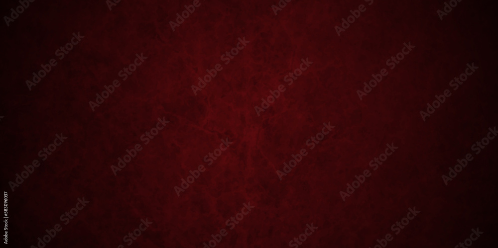 Dark red grunge textured concrete backdrop background. Panorama dark ...