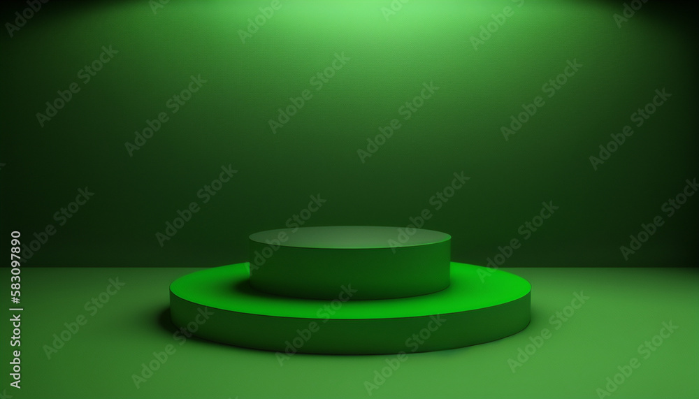 A green podium that creates a bold statement for your product display ...