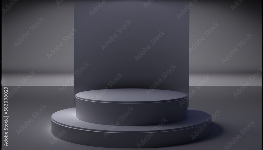 A stylish and modern grey podium for your event venue Stock ...