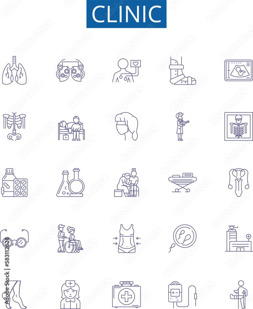 Clinic line icons signs set. Design collection of clinic, health ...