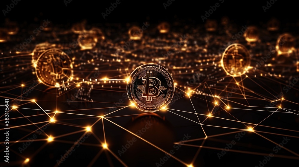 Interconnected Bitcoin Blockchain Network with Digital Data Grid and Cryptocurrency Connections ...