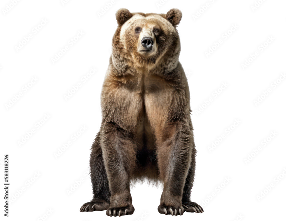 Grizzly bear isolated on white, transparent background, PNG, generative ...