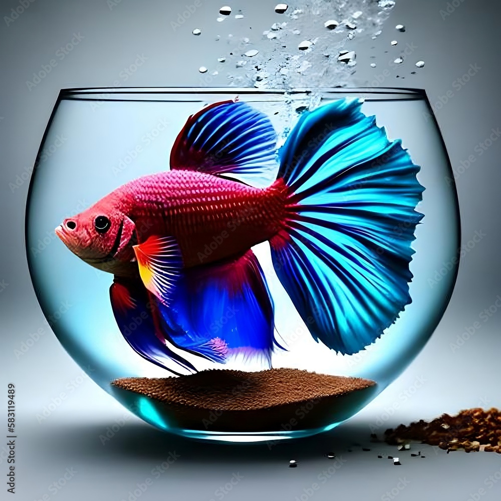 Betta fish in an aquarium, color fish, betta fish, fish in a bowl ...