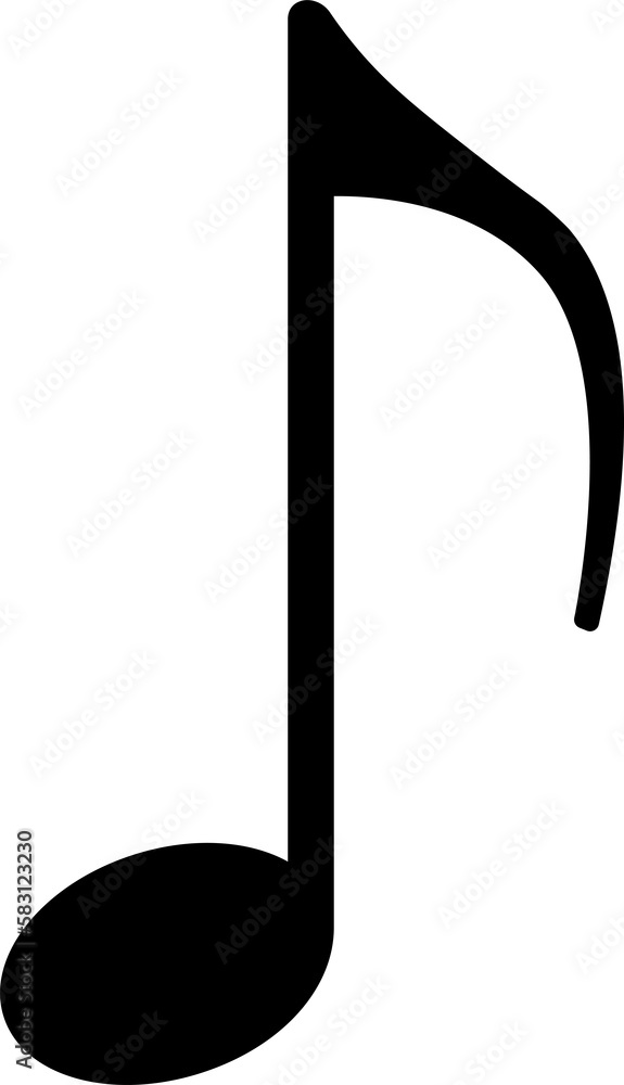 Eighth Note Quaver Symbol Isolated Illustration in Transparent ...