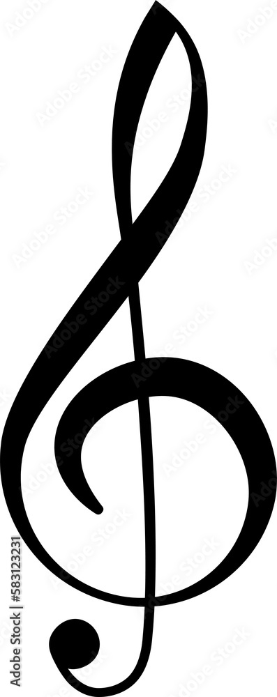 Treble Clef Notes Symbol Isolated Illustration in Transparent ...