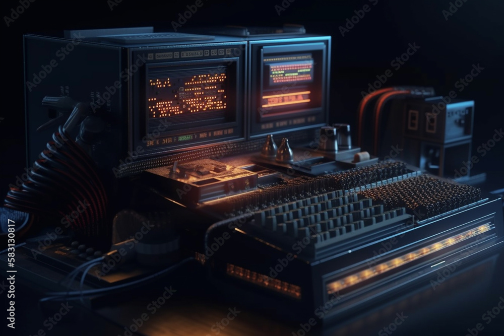 Retro computer graphics and pixel art featuring synapse Stock ...