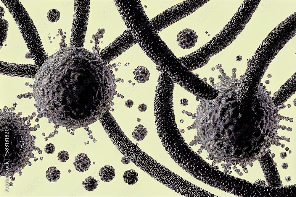 Tumor cancer cell in medicine microscope., created with generative ai ...