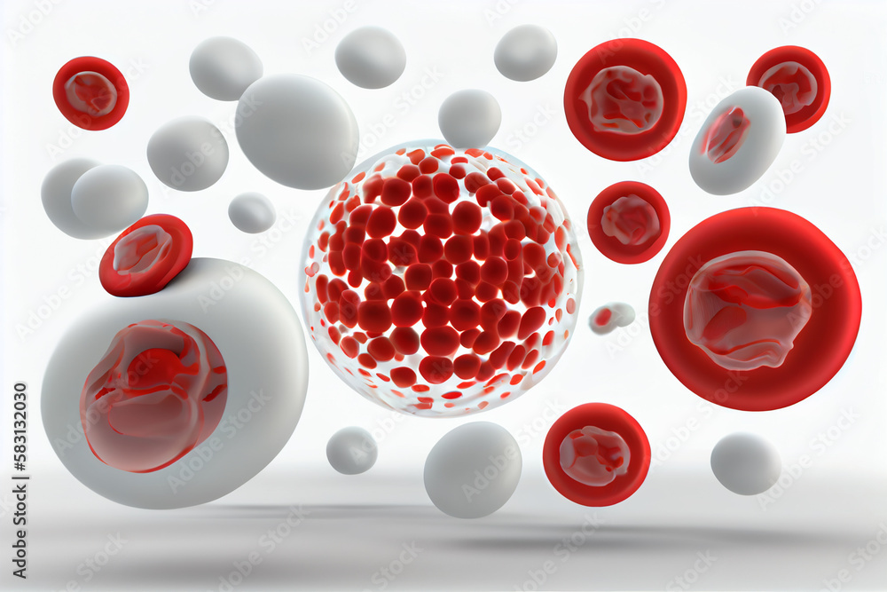 beautiful abstract illustration of human red and white blood cells ...