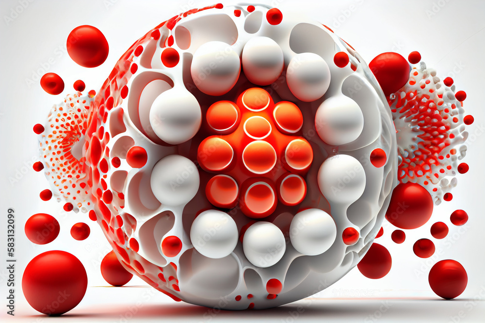 beautiful abstract illustration of human red and white blood cells ...
