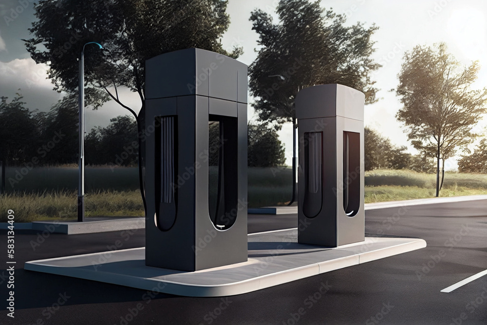 These images often feature the sleek design of charging stations ...
