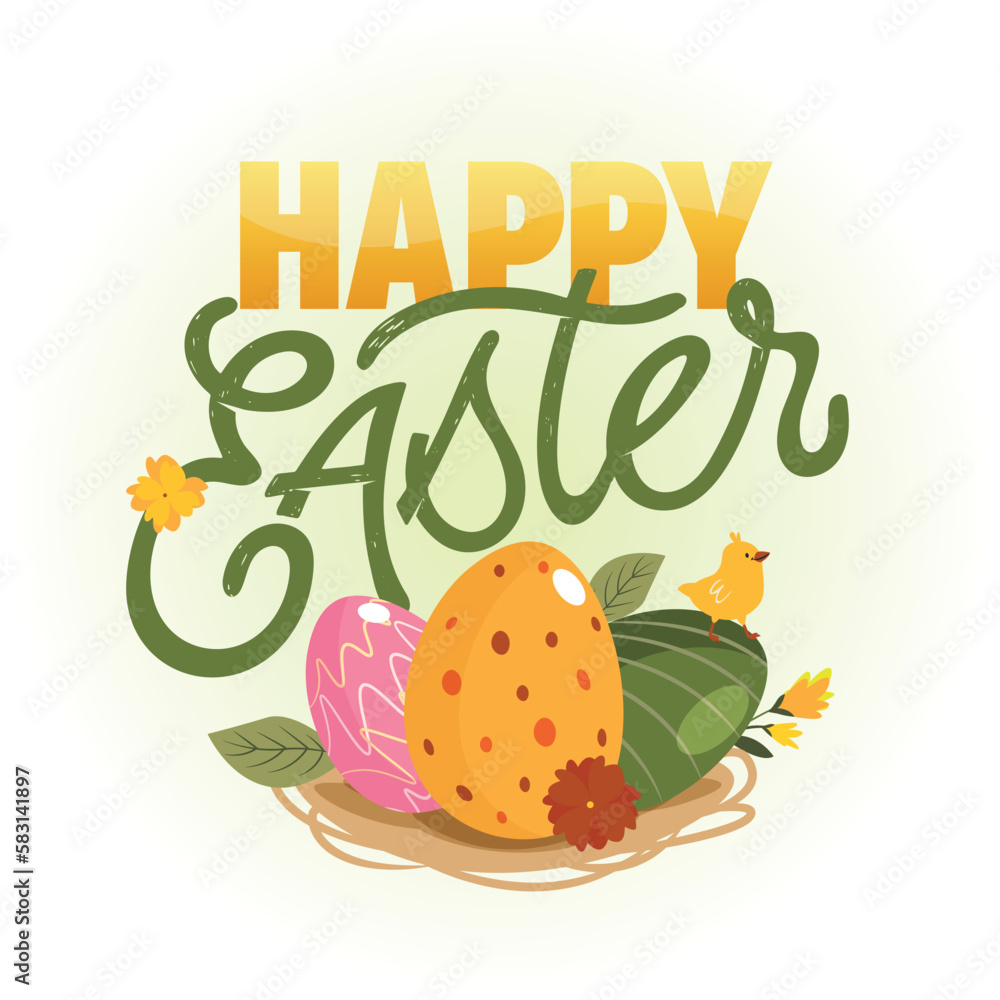 Lettering about Easter for flyer and print design. Vector illustration ...