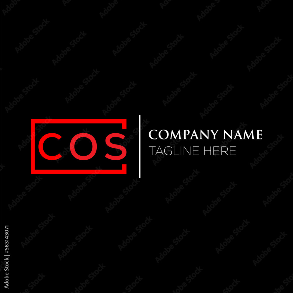 COS letter logo design on black background. COS creative initials ...